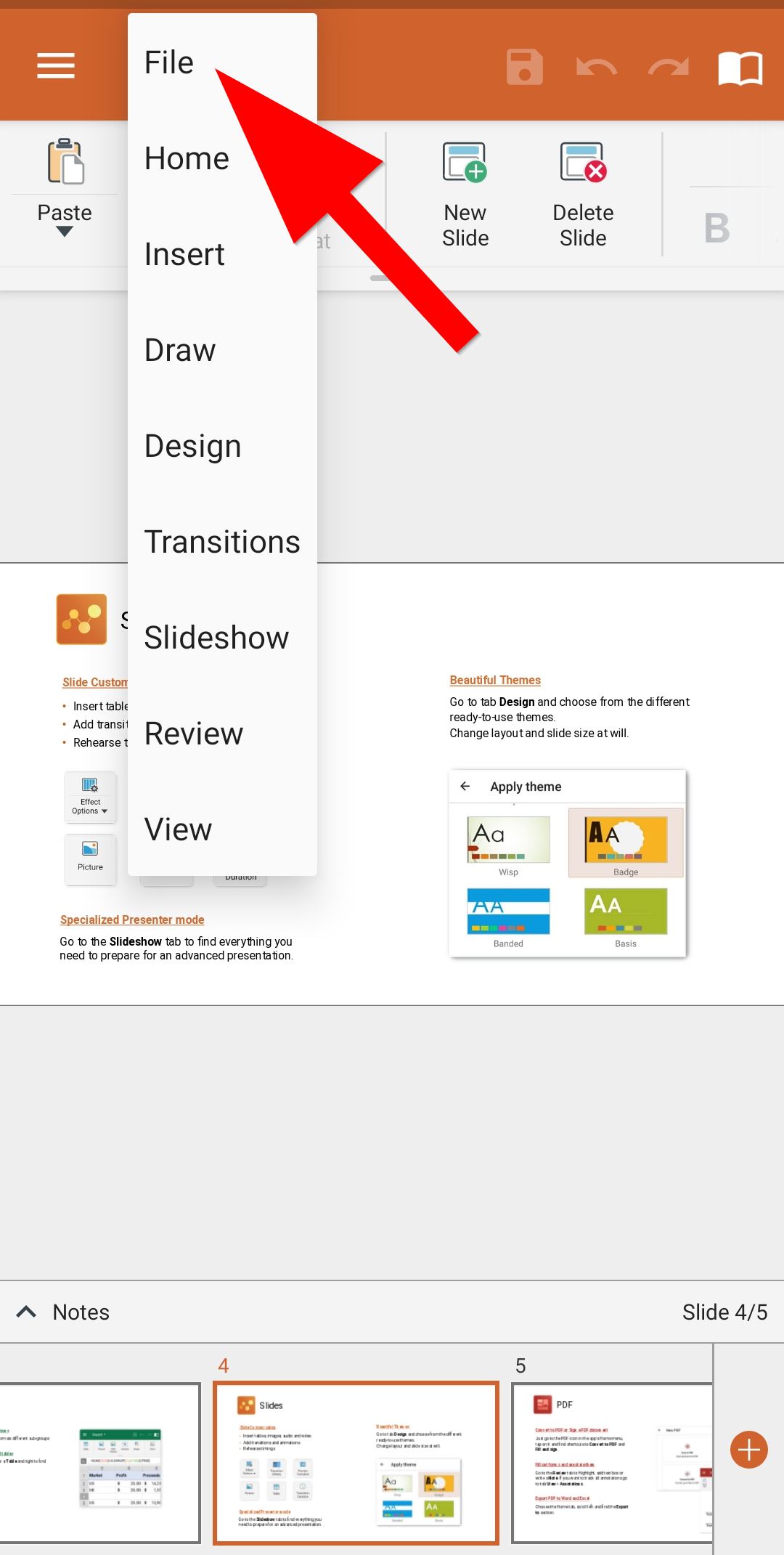 Exportar una presentación a PDF – MobiSystems